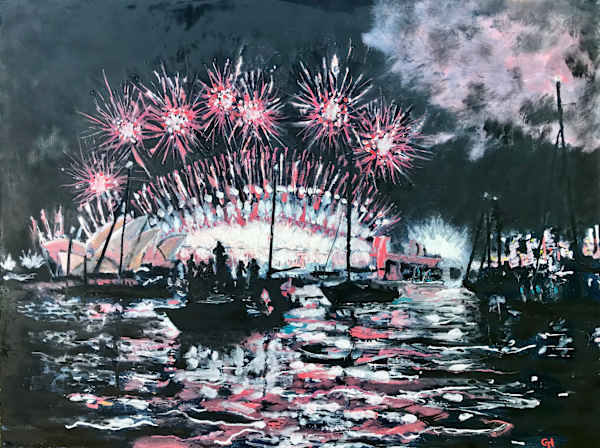 Sydney NYE Fireworks 2 by Geoff Hargraves | Artwork Archive