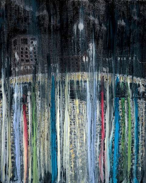 Providence Night Rains 1 (pedestrian bridge) by Rachel Brask | Artwork ...