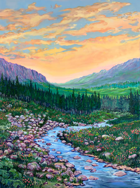 Golden Glow at Riverbend Crossing by Kelly Frappier Larson | Artwork ...