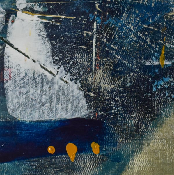 Note card blue with three yellow dots by Lisa Sweo Eul | Artwork Archive