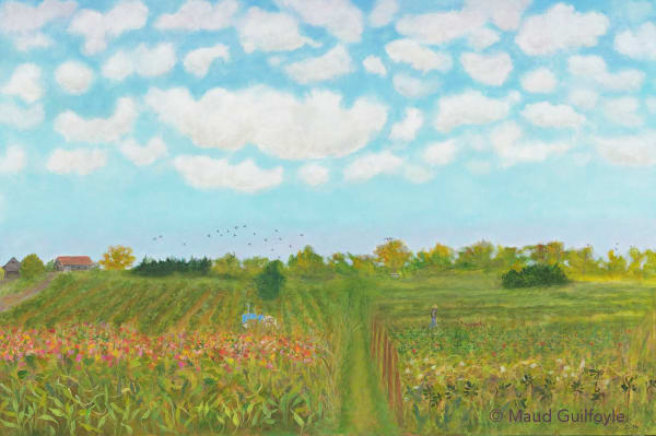 Old Hook Farm with Blue Tractor by Maud Guilfoyle | Artwork Archive