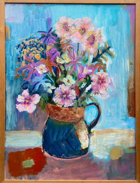 Pink Flowers from the Walk Home by Angie Porter | Artwork Archive
