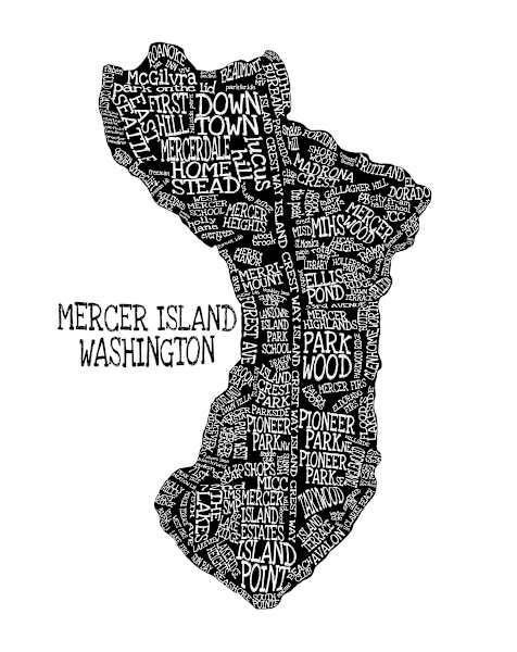 Mercer Island Map by lisa nordale | Artwork Archive