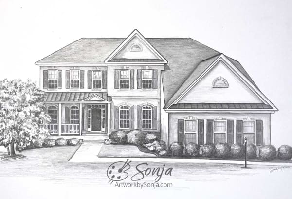 House Portrait Drawing by Sonja Petersen | Artwork Archive
