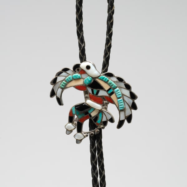 Verna Luna (1930 - 1982) Eagle Dancer Bolo Tie from the collection of ...