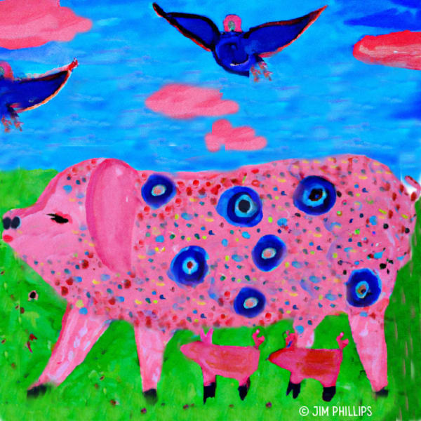 Folk Art Pigs - 006 by Jim Phillips | Artwork Archive