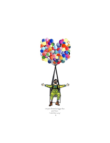 Lawnchair Larry Print with Quote by Jen Haefeli | Artwork Archive