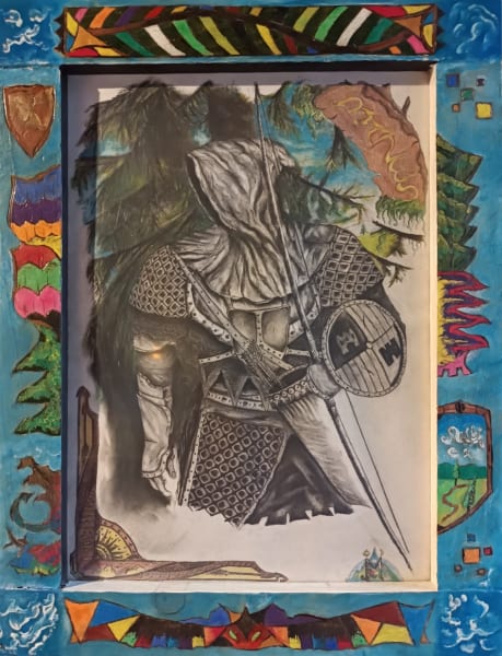 Medieval theme framed illustration - Peasant archer by Alain Ed ...