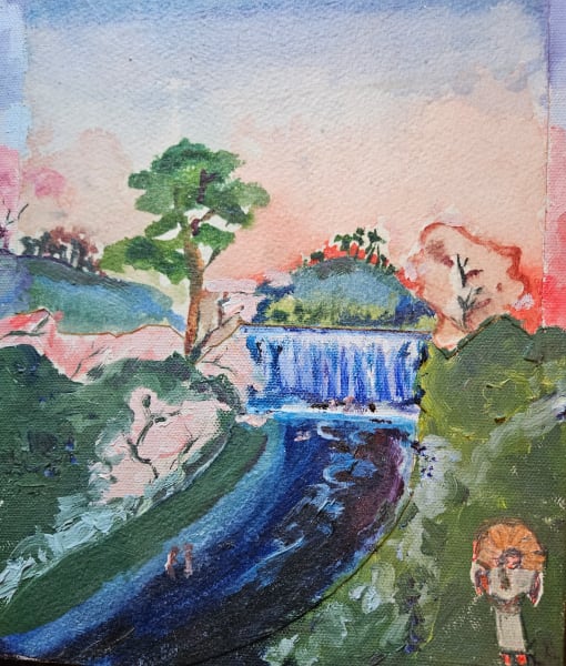 Waterfall and Woman by Ellen Frank | Artwork Archive