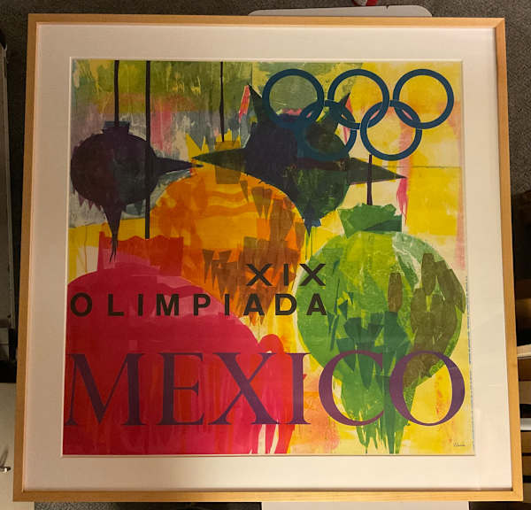 Print, XIX Olimpiada Mexico, Abstract Piñatas Poster, Mexico City 1968 ...
