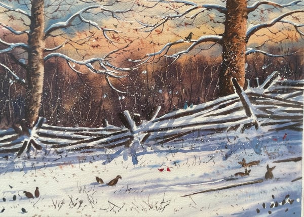 Winter Fence Scene from the collection of Sandy Boyd | Artwork Archive