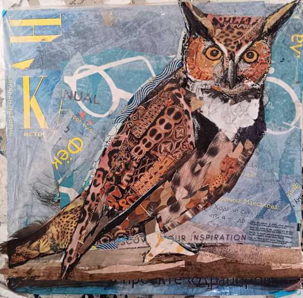 GREAT HORNED OWL from the exhibition Collage Montage | Artwork Archive