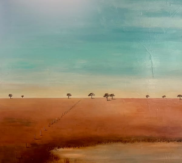 Trees and fence by Ian Collins | Artwork Archive