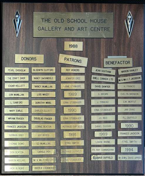 Donor Patron and Benefactor Plaque 1988 from the collection of The Old ...