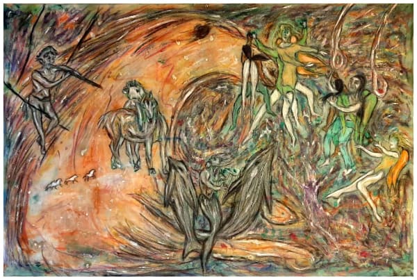 Circus Cave Drawing, mixed media, $425 not including shipping by ...