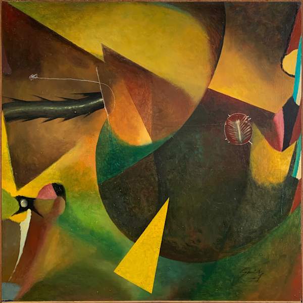 1996 "As You Like It" Abstract Painting on Panel William Shields ...