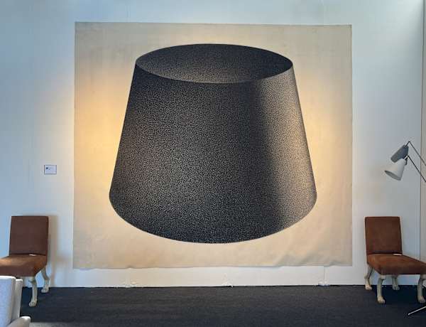"One" Charcoal Cross-Hatch Drawing on Canvas 1980s Jack Scott from the ...