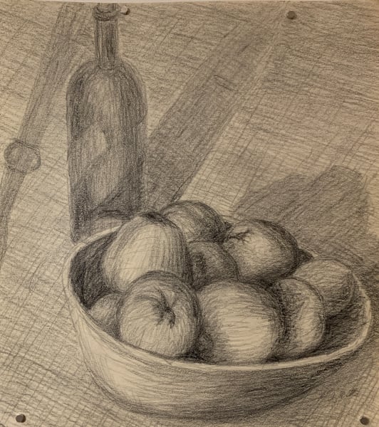 Crosshatch Drawing Still of Apples from the collection of MGH ...