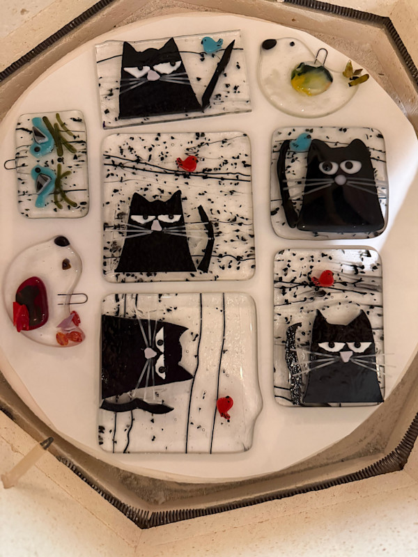 Peeky Black Cat 3.5” with Cardinal I by Candice Treat Murphy | Artwork ...