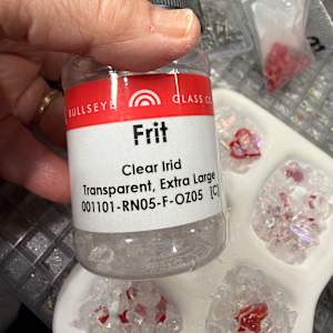 Iridescent Clear Rectangular Necklace Drop #4 with Red Dots by Candice ...